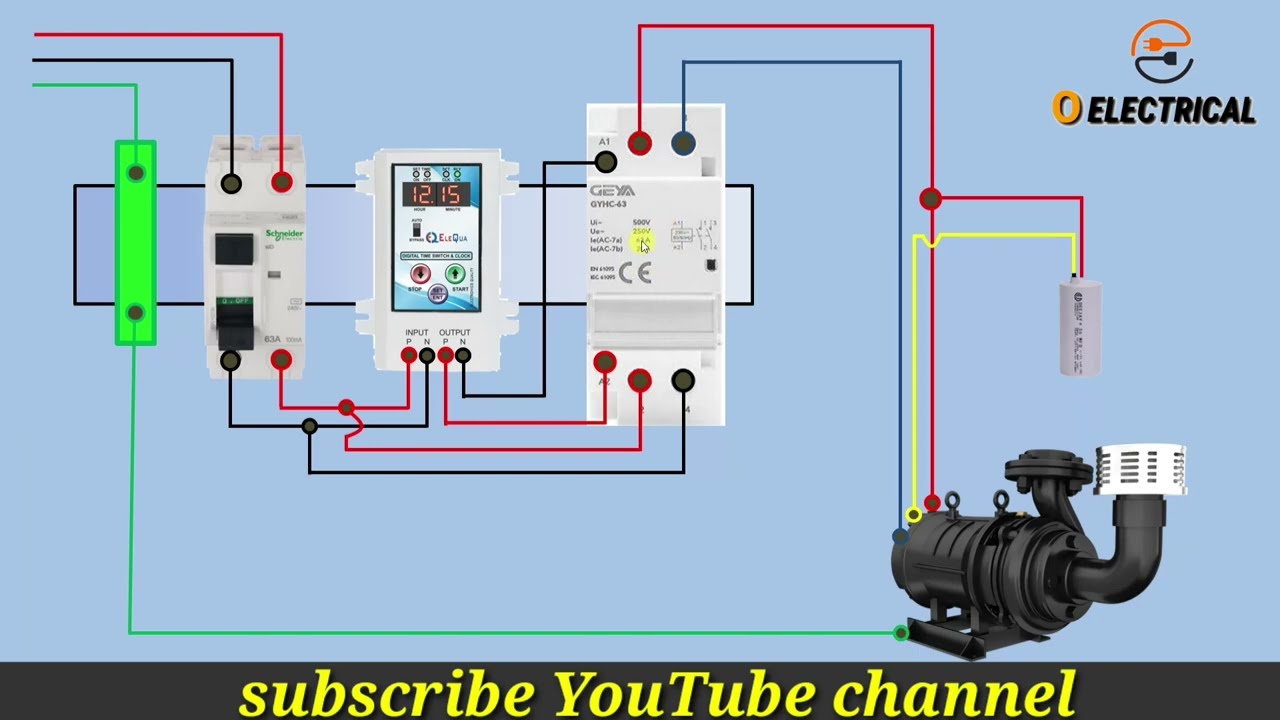 single phase motor timer connection // Auto OFF-ON Timer Switch single ...