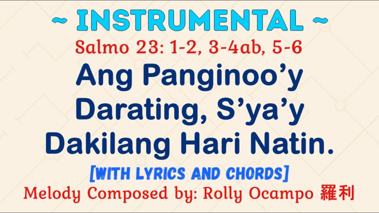 [INSTRUMENTAL Ver 1] For 20 December 2024 Mass | Salmo 23: Ang Panginoo ...