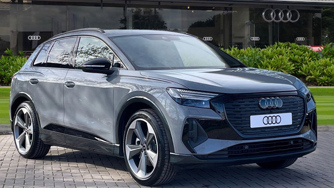 Brand New - Audi Q4 45 E-Tron Black Edition Auto at Stafford Audi - YouTube
