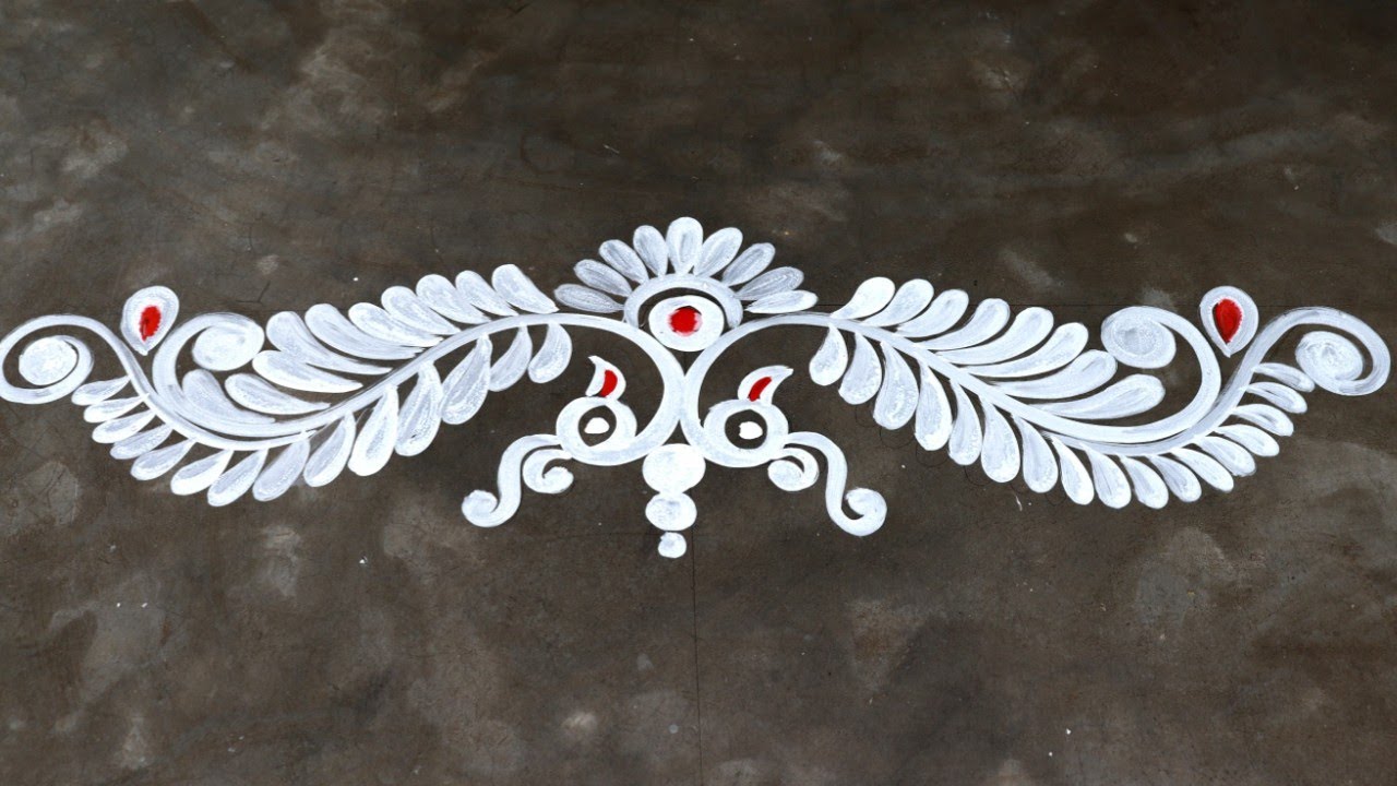 easy peacock alpona design / how to draw alpona for beginner ...