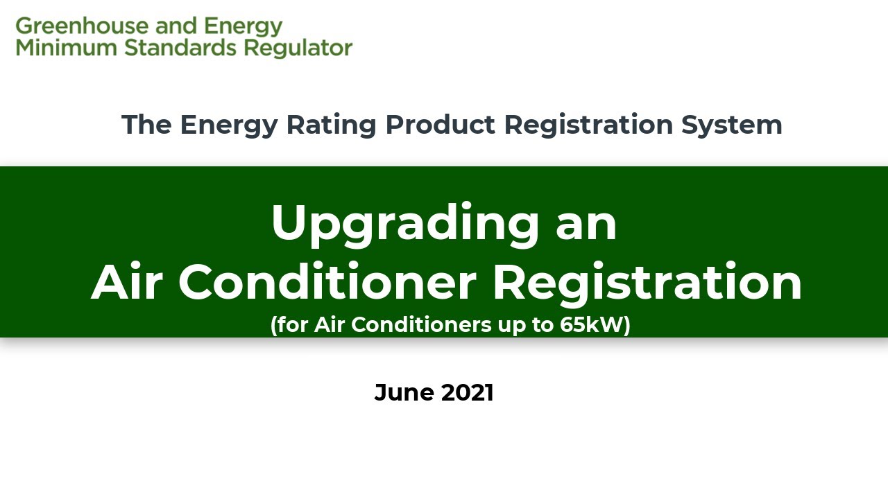 Upgrading an Air Conditioner Registration (for Air Conditioners up to ...