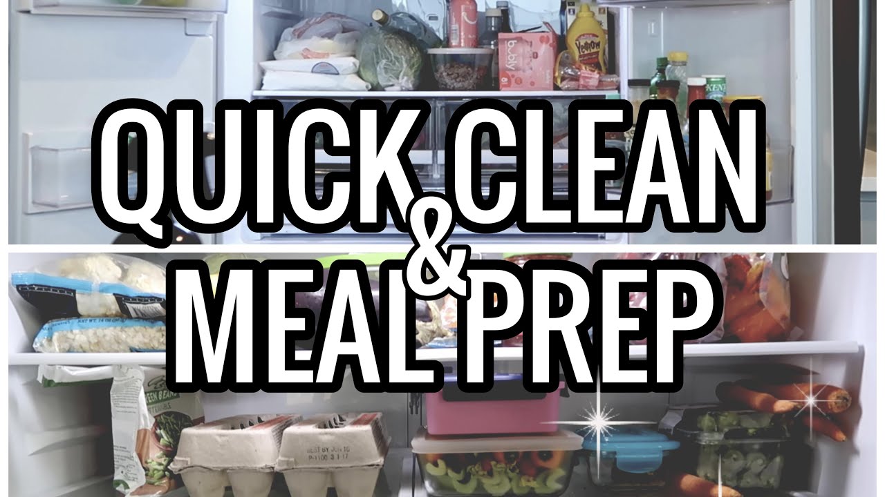 *QUICK* kitchen/fridge Clean With Me/Meal Prep/Starting E2M! - YouTube