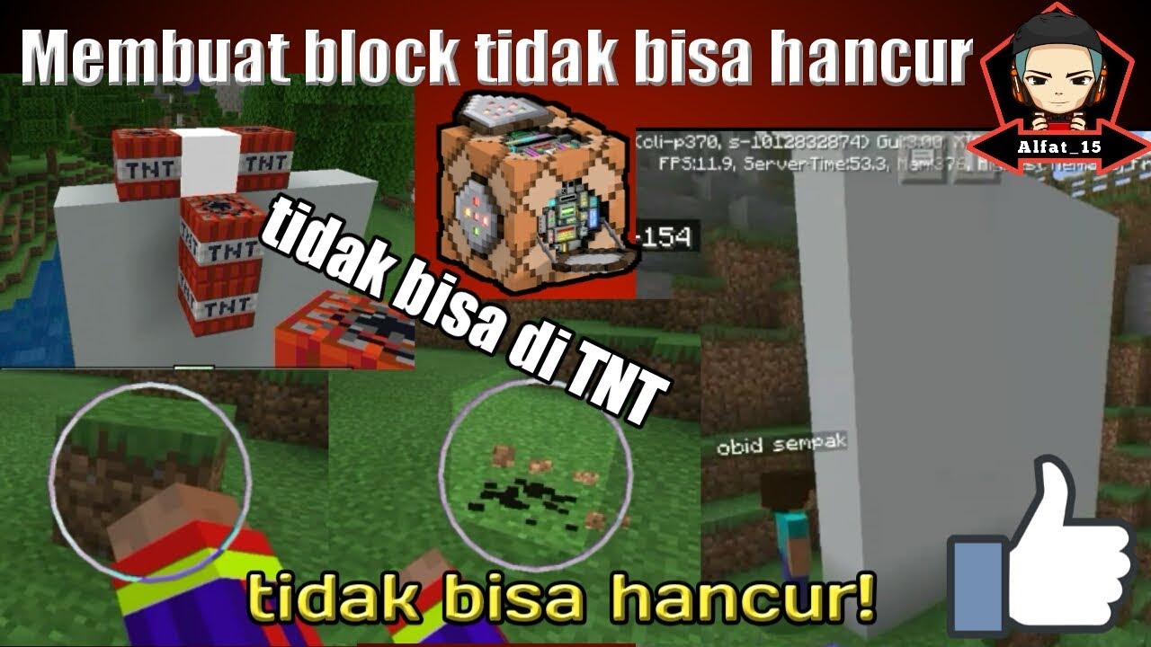 Membuat block di Minecraft tidak bisa hancur | Dari Command block - YouTube