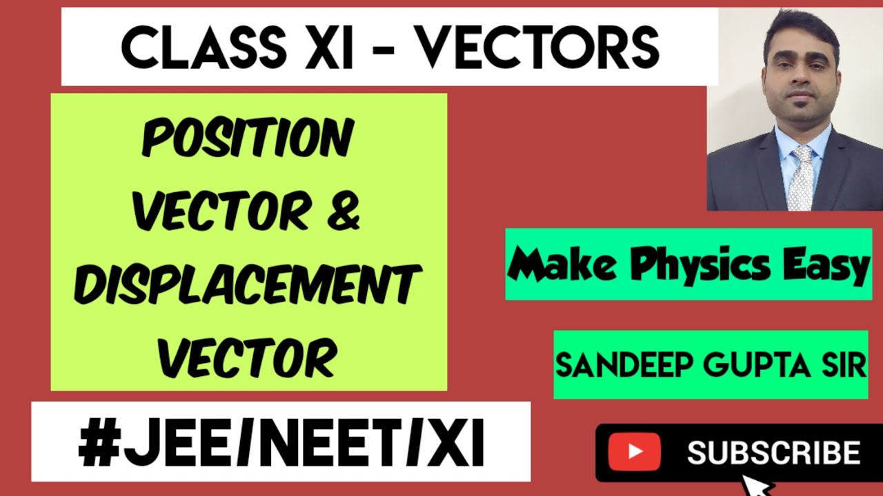 Vectors 7 || Position & Displacement Vectors || JEE/NEET/MHT-CET/XI || Sandeep Gupta Sir ...