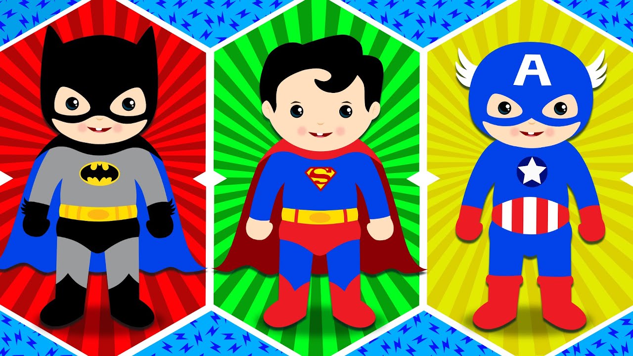 Superheroes Finger Family Song For Kids with More Songs by Nursery ...