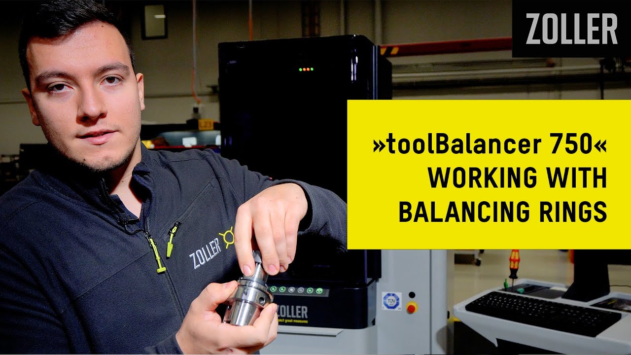 ZOLLER »toolBalancer 750« — Working with balancing rings - YouTube