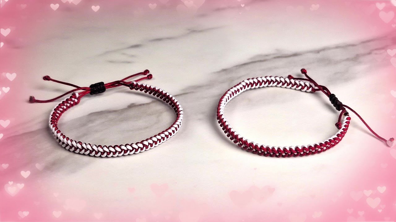 How to make a Macrame Two-Color Braid Friendship Bracelet | Square Knot ...