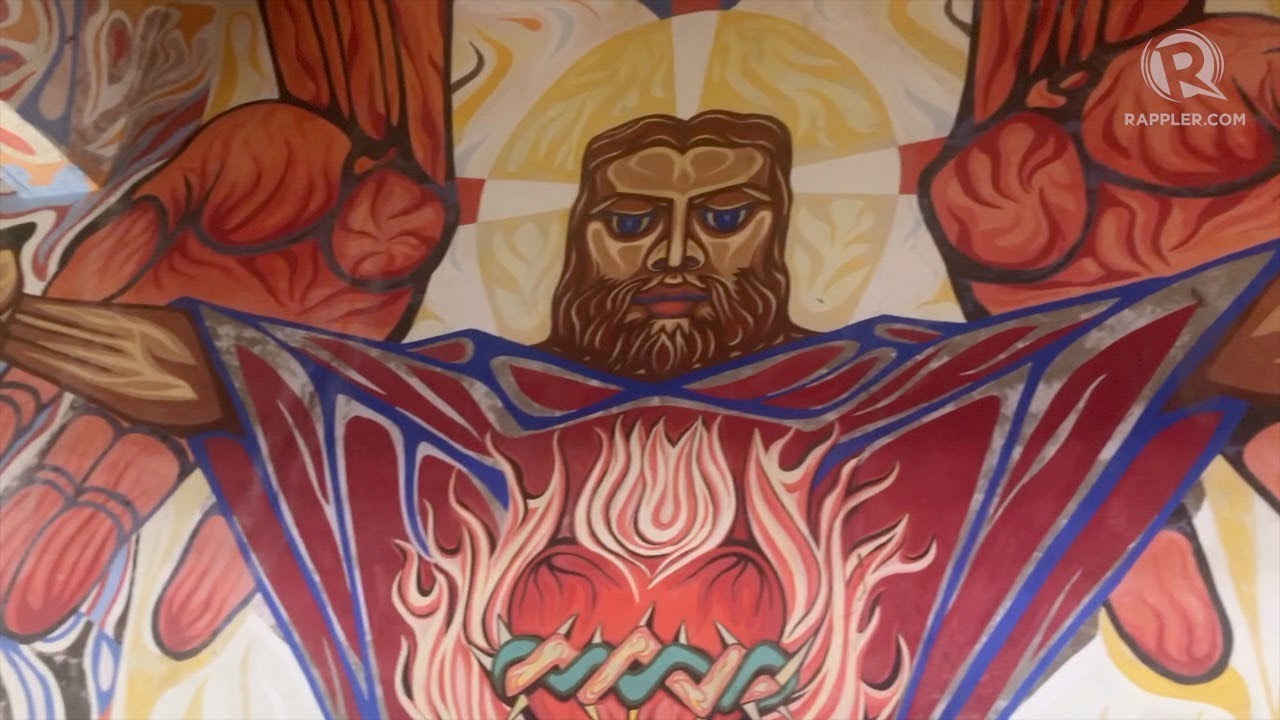 Inside the church with an angry-looking Christ - YouTube