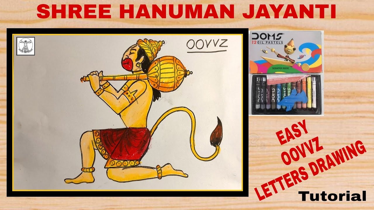 Lord Hanuman Ji Drawing/ Easy method by Letters OOVVZ / Tutorial - YouTube