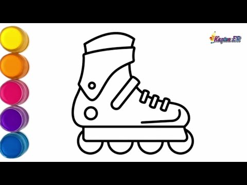 Menggambar dan mewarnai sepatu roda || belajar mewarnai gambar bersama ...