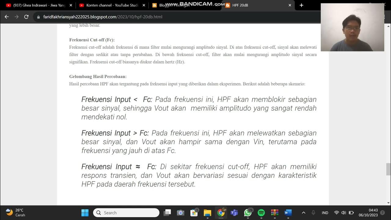 Analisa Rangkaian HPF 20dB - YouTube