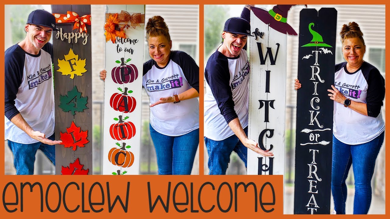 2 Easy DIY Fall Front Porch Welcome Sign with Changeable Seasons - YouTube