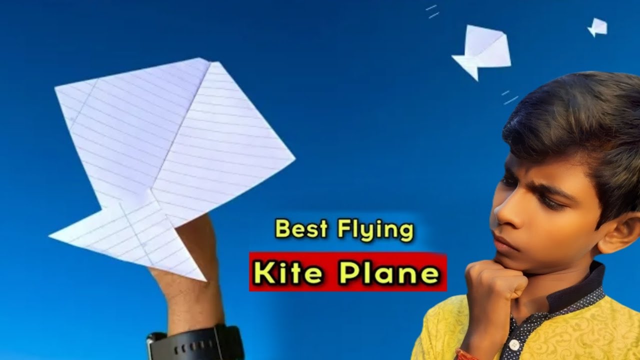 best flying kite plane, how to make flying notebook kite plane, flying ...