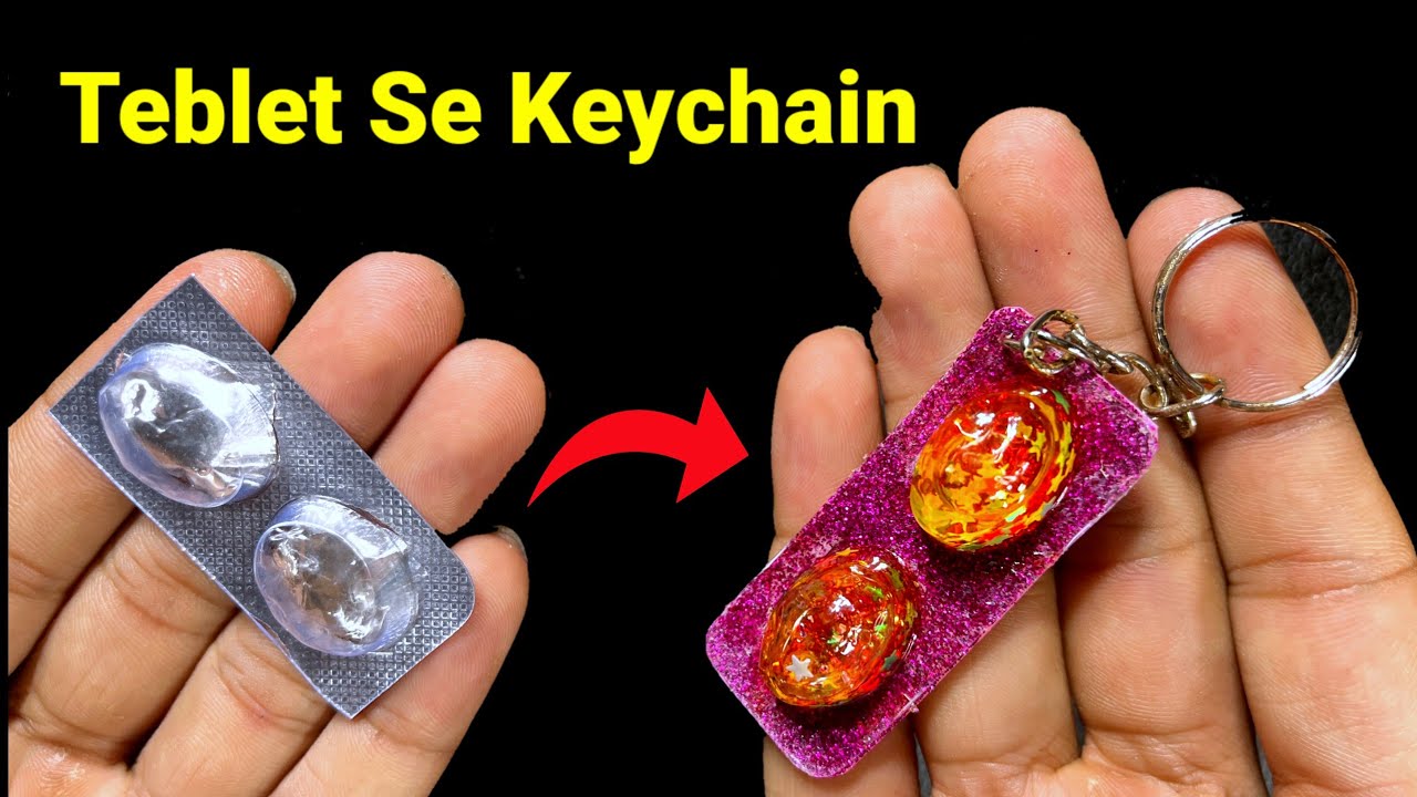 How to make Keychain at home/Homemade tablet Keychain/DIY Gift Keychain ...