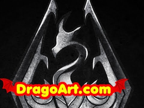 How to Draw Skyrim, Skyrim Dragon, Step by Step - YouTube