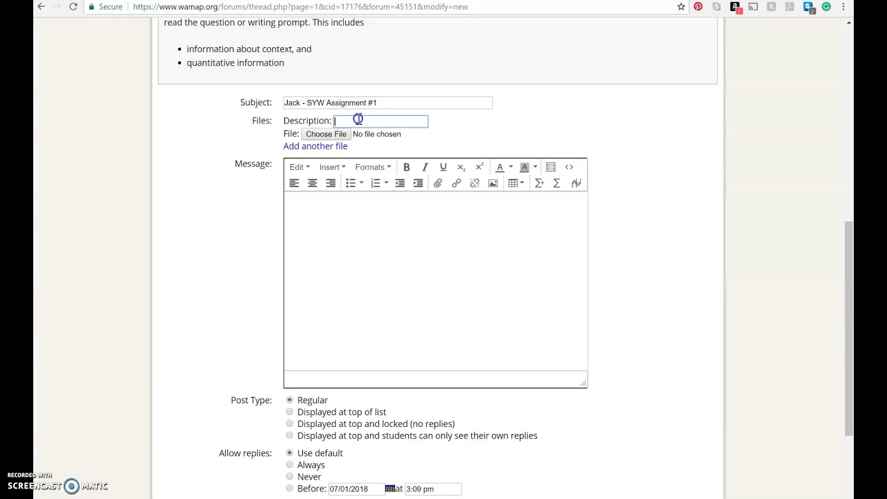 Posting to a Forum on WAMAP - YouTube