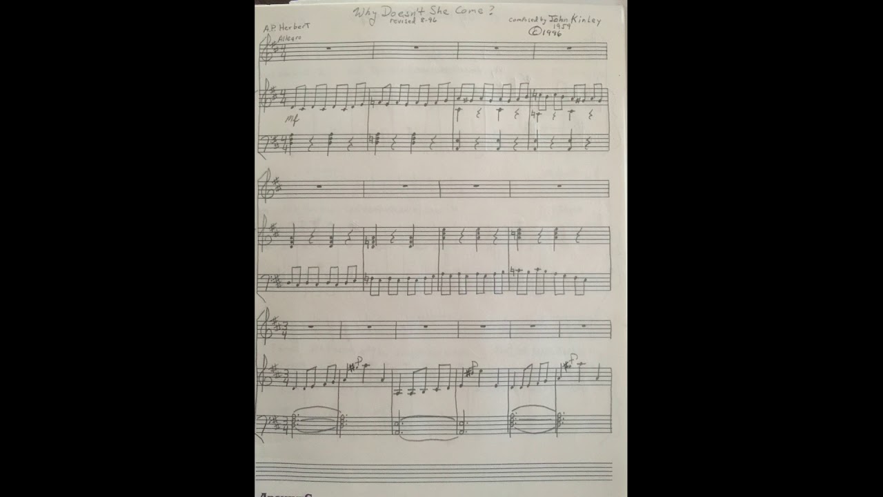 Why does'nt she come? poem by A P Herbert and music by John Kinley c ...