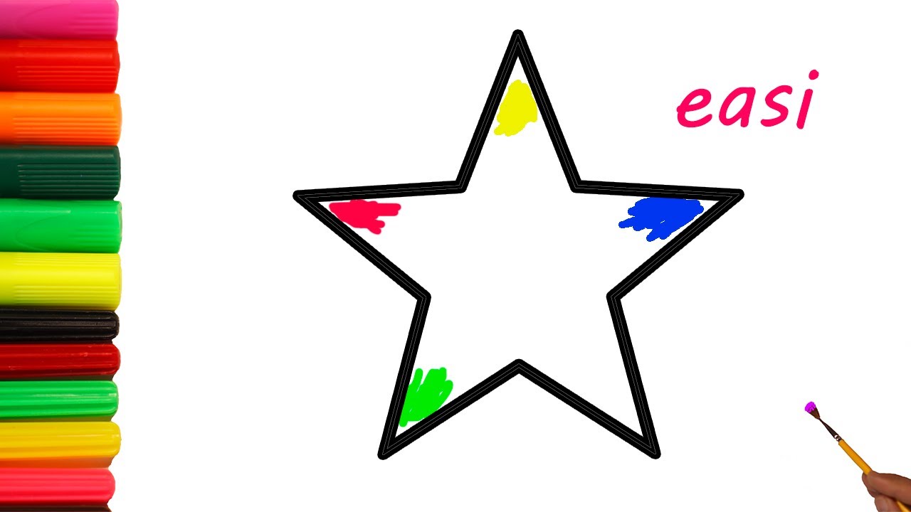 How to draw a star and colors? Draw a star for kids. - YouTube
