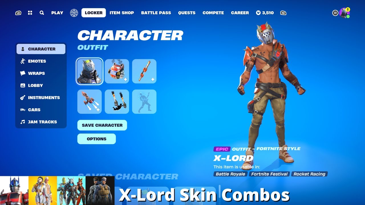 X-Lord Skin Combos (Fortnite Battle Royale) - YouTube
