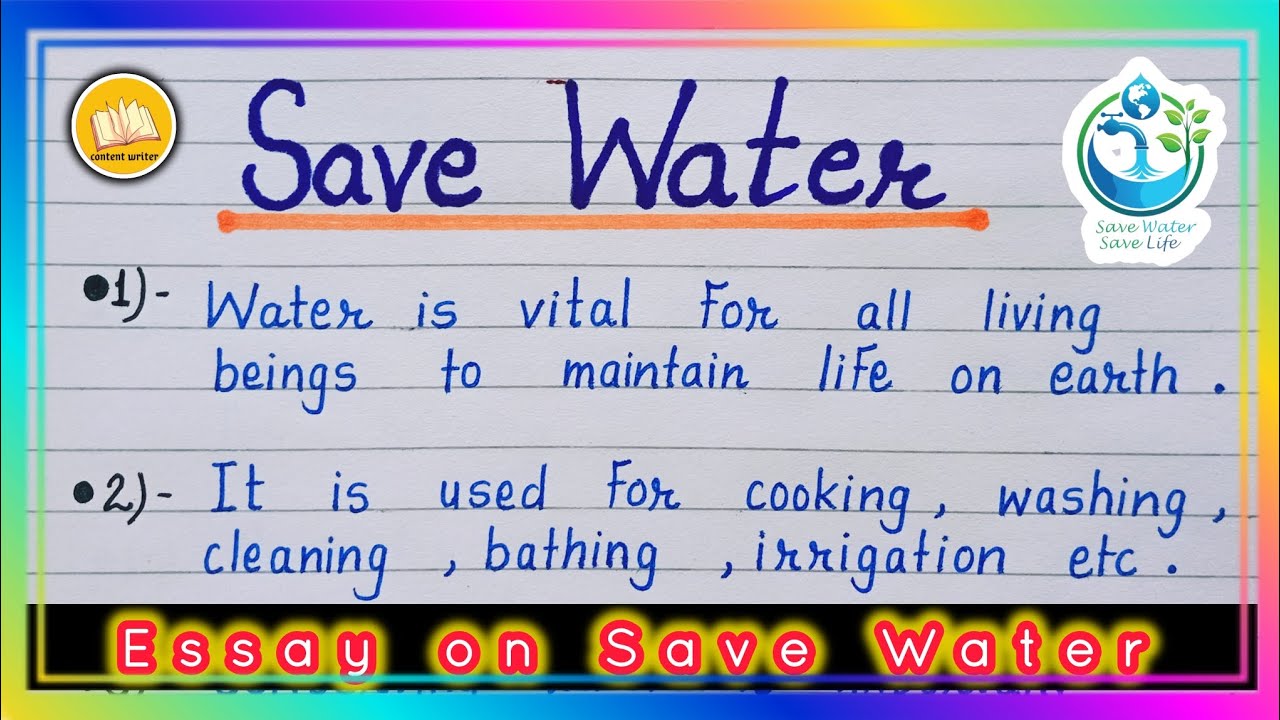 10 Line Essay on Save Water/ Essay on Save Water/ Save Water Essay ...