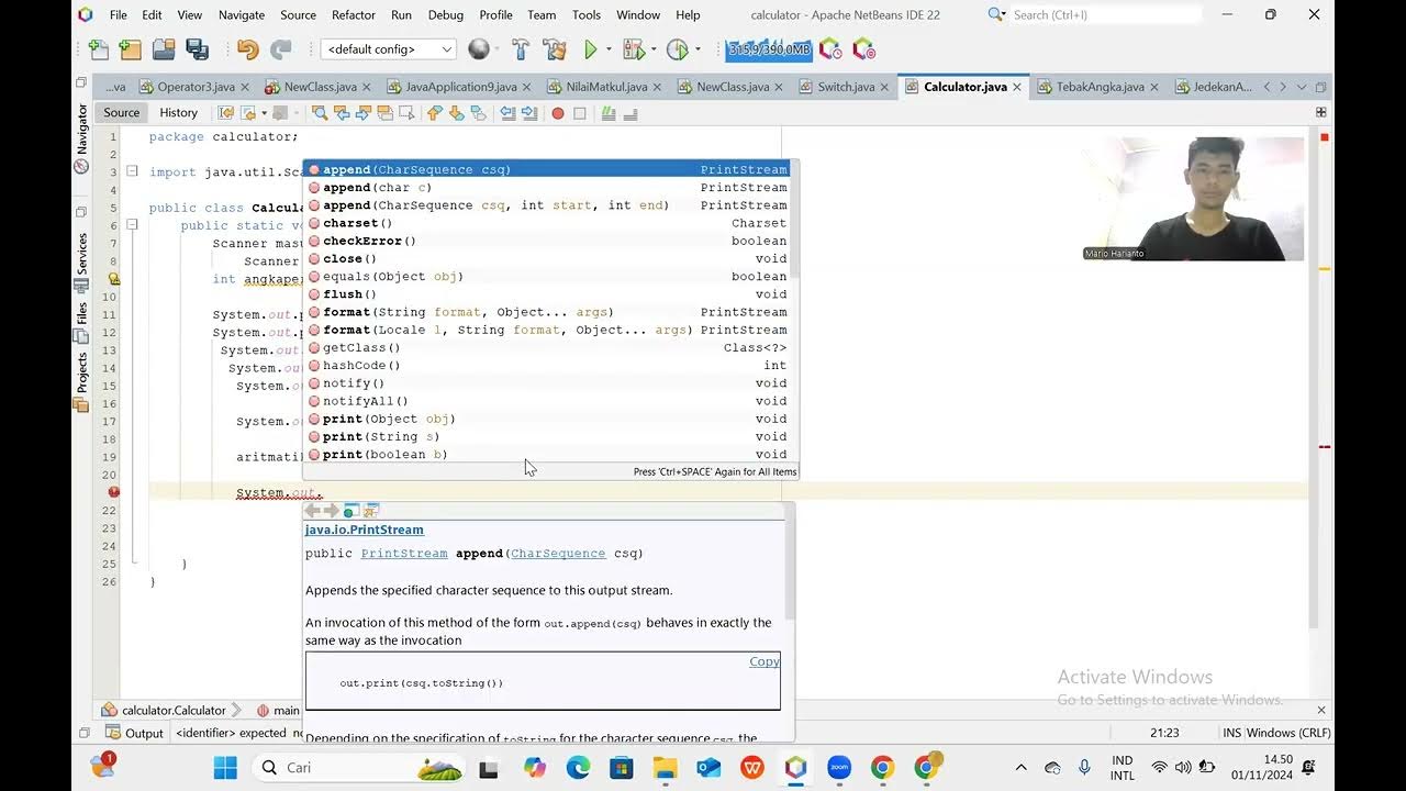 UTS java membuat kalkulator sederhana - YouTube