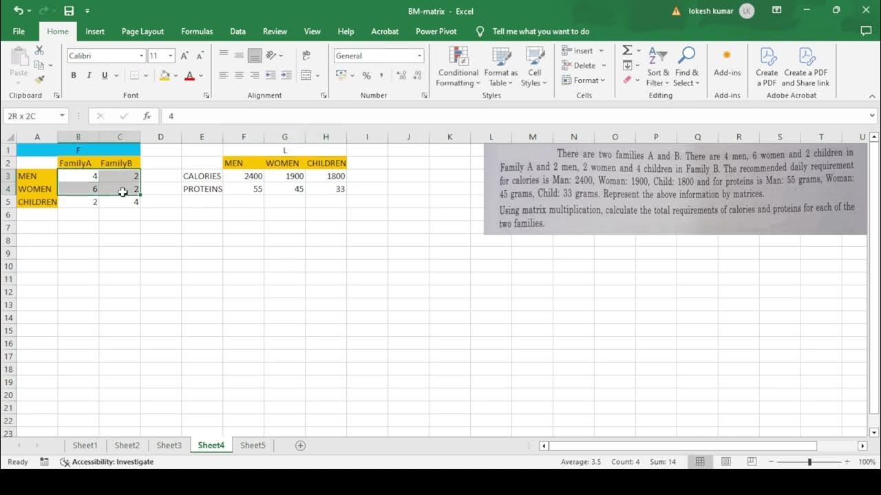 Application of #Matrices - Multiplication in Excel (BUSINESS MATHEMATICS) - YouTube