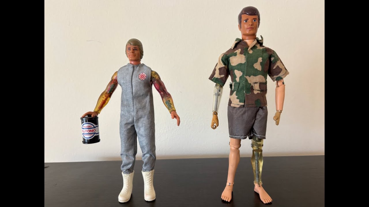 Hasbro Mike Powers Atomic Man & Mattel Hombre Bionico Action Figures ...