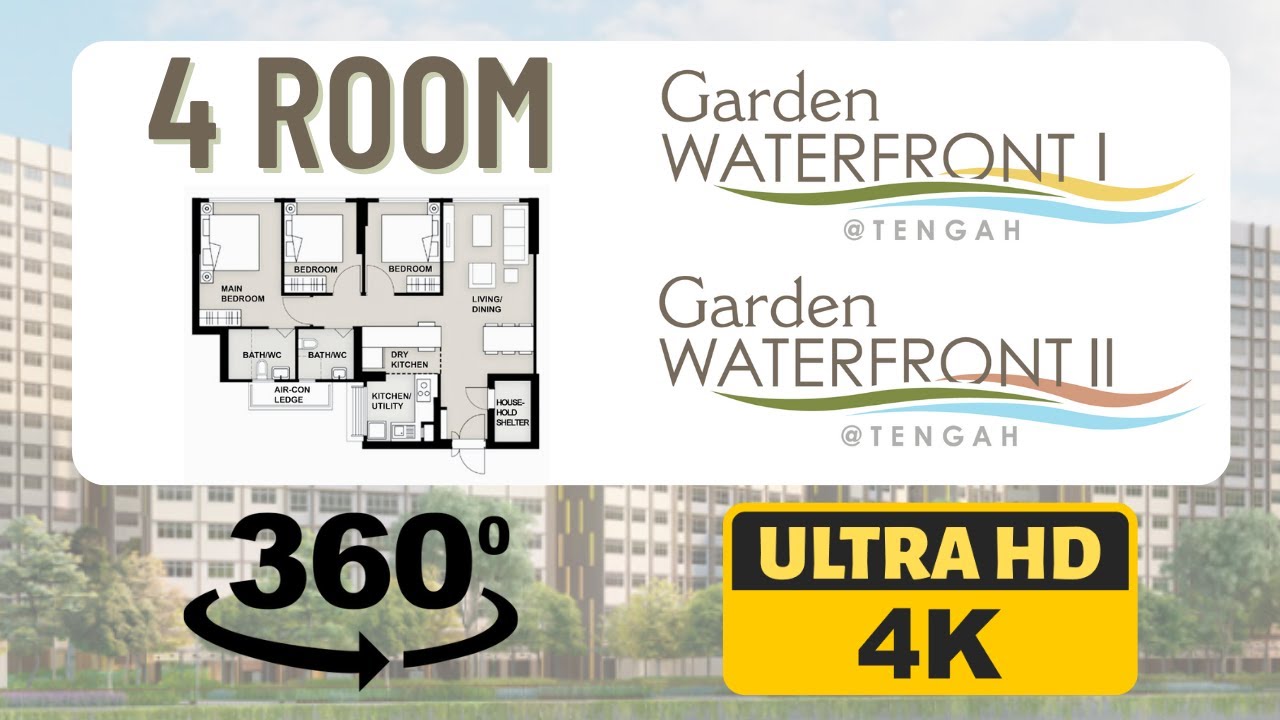 Garden Waterfront 1 and 2 4-Room Virtual Tour | Monochromatic Home ...