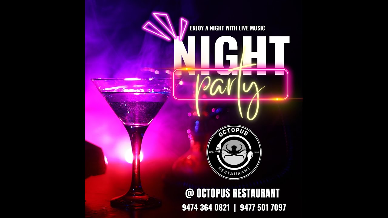 Night Party at Octopus restaurant - Trincomalee, Sri Lanka - YouTube