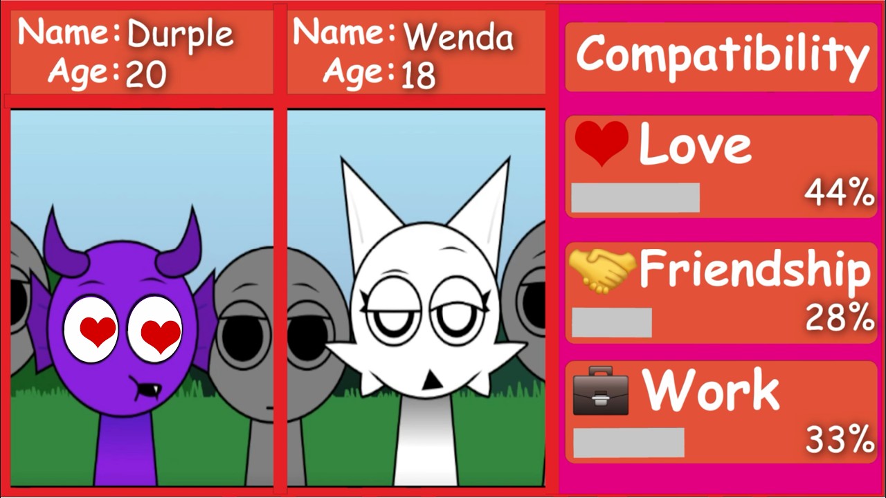 NEW Relationships Update - All Sprunki Retake Characters with Wenda ...