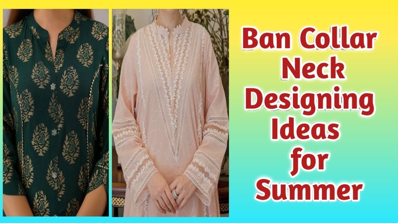 Ban Collar Neck Designing Ideas || Half Collar Neck Design For Kurti ...