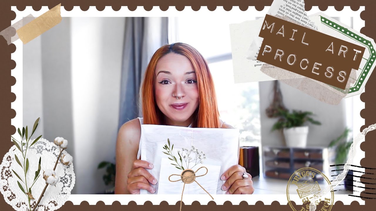 MAIL ART PROCESS | Decorating envelopes for mailing | Anime and floral ...