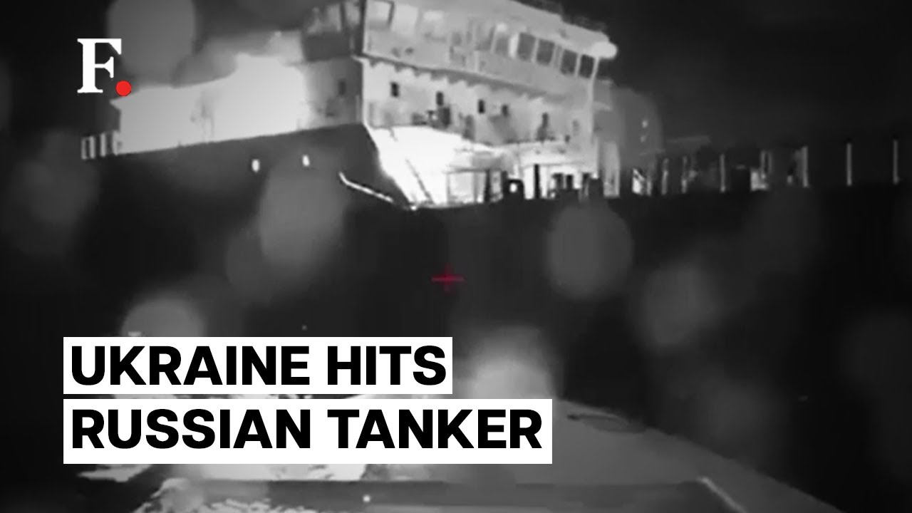 Ukraine Hits One of Russia’s Biggest Oil Tankers With Drone - YouTube