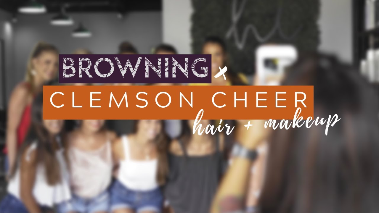 GAME DAY HAIR + MAKEUP: Clemson Cheerleaders - YouTube