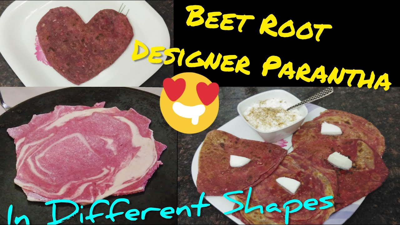 Beetroot Parantha | Different shapes of Paranthas | How to make Dough ...