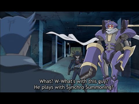 Yusei Synchro Summons Junk Warrior and Defeats Uryu (The Guy with the Power Insect Deck)