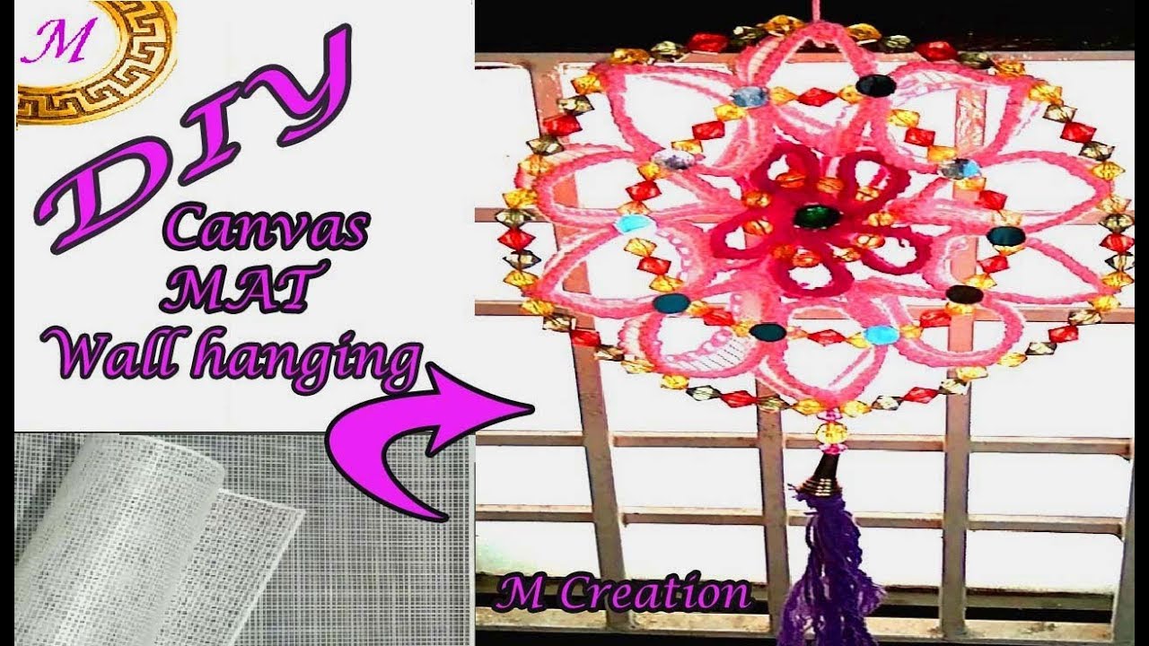 how to make canvas mat wall hanging|canvas plastic mat sun catcher ...