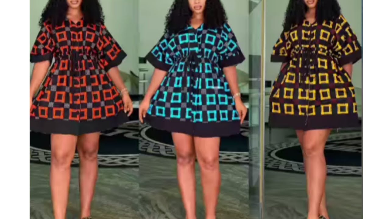 How to make a simple stylish drawstring dress / cutting and stitching ...