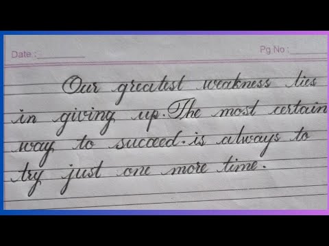 Beautiful and satisfying cursive handwriting I life quote - YouTube