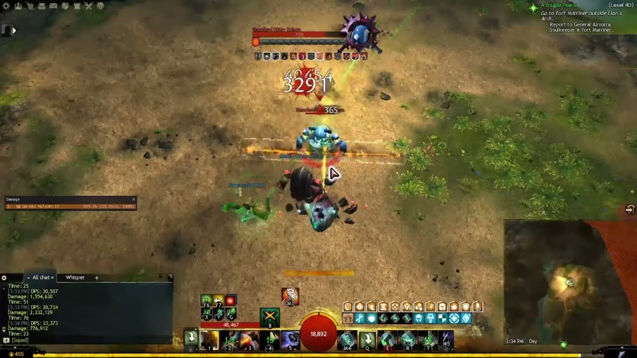 Guild Wars 2 Mechanist Flamethrower Easy Mode High DPS 31,721K (Even ...