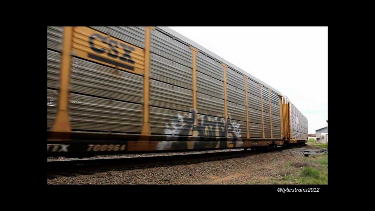 CSX AC44W leads an Autorack around the S-curve - YouTube