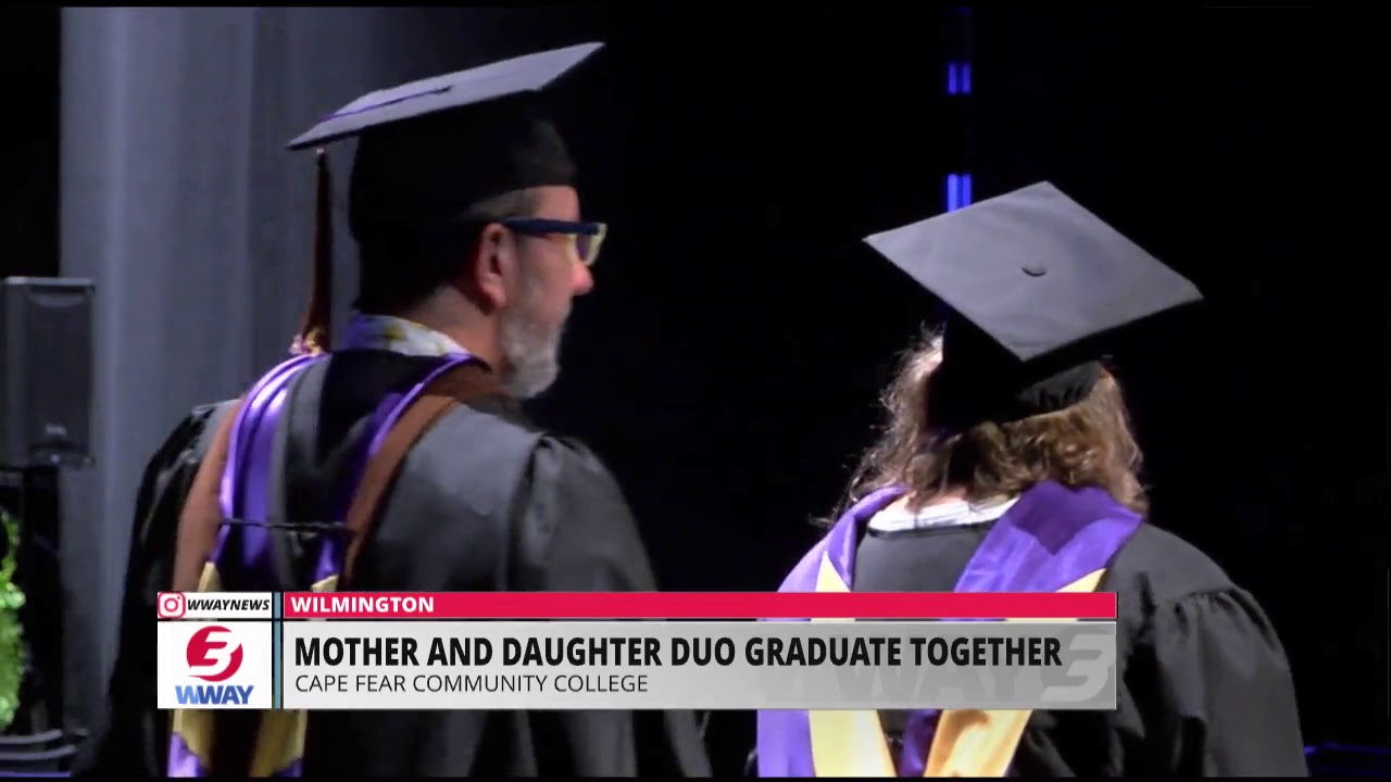 Mother and daughter duo graduate and receive diplomas together - YouTube