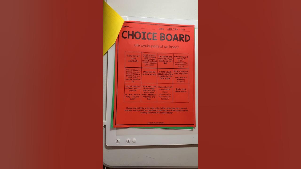 Science/Social studies choice boards - YouTube