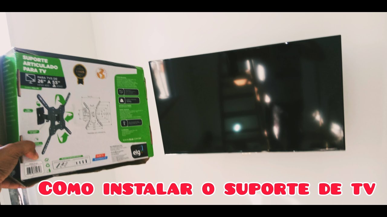 INSTALAÇÃO DE SUPORTE ARTICULADO PARA TV NA PAREDE - YouTube