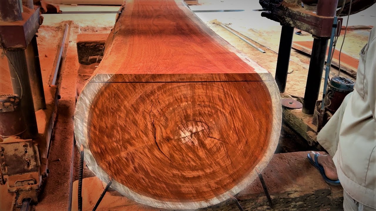 Amazing Sawmill Wood Cutting - Automatic Wood Red Sawing Machine Works ...