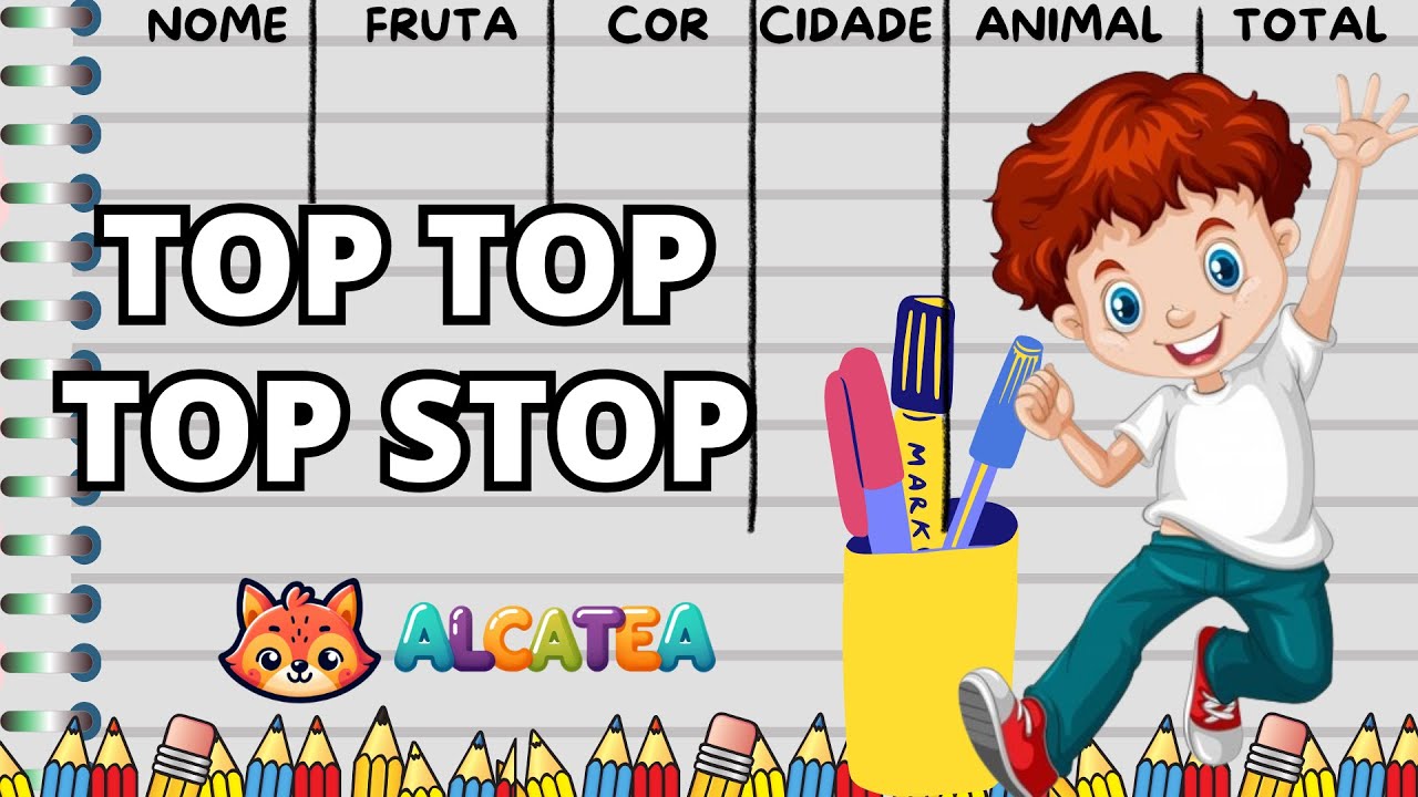 TOP TOP STOP- Aprenda a brincar de STOP🛑-Música para crianças ...