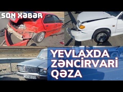 Yevlaxda zəncirvari qəza baş verib.