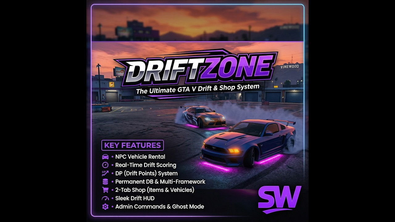 Advanced Drift Zone Script | QBCore / ESX / QBox | [FiveM] - YouTube