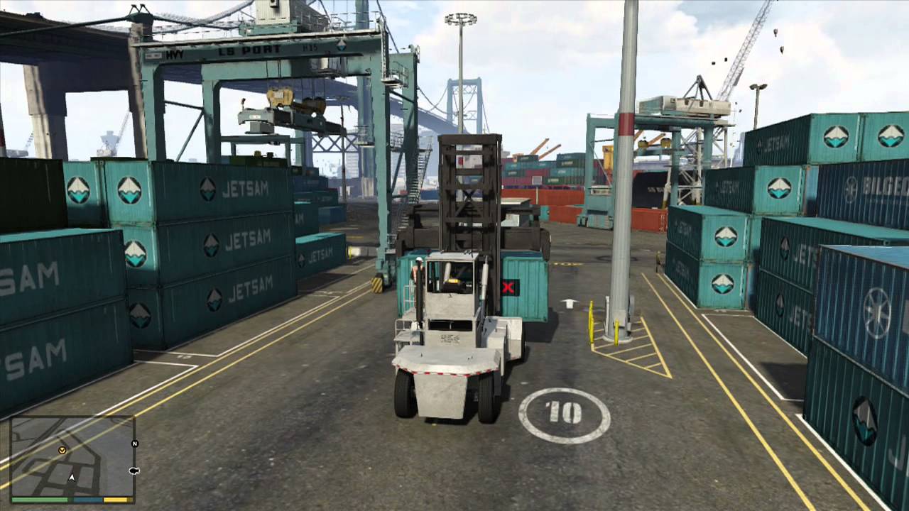 GTA 5 (Mission: Scouting the Port-Go to the Crane) w/Live Commentary ...