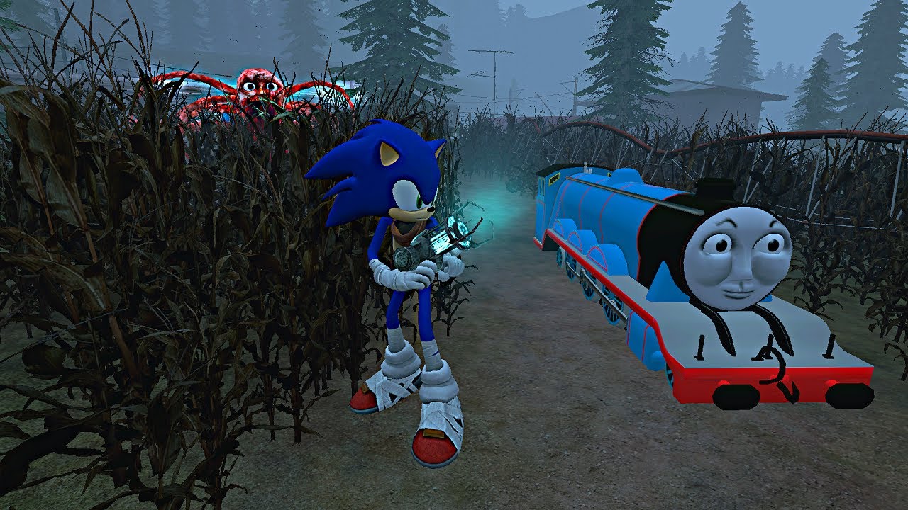 Sonic Ragdoll Falls with CURSED GORDON TRAIN in Garry's Mod - YouTube